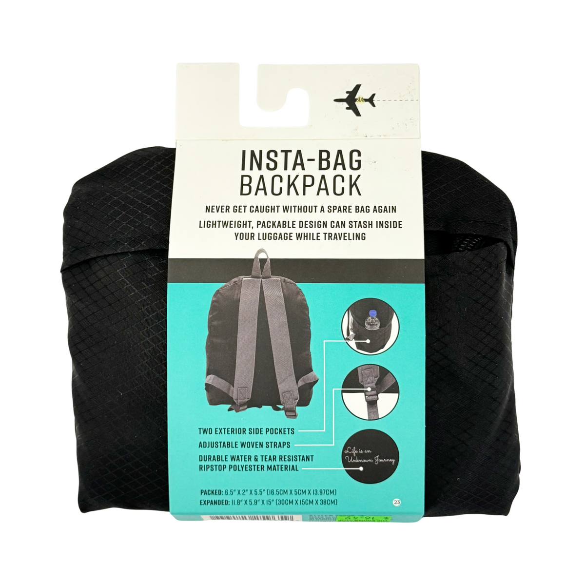 G Force Insta Bag Packable Backpack - Black