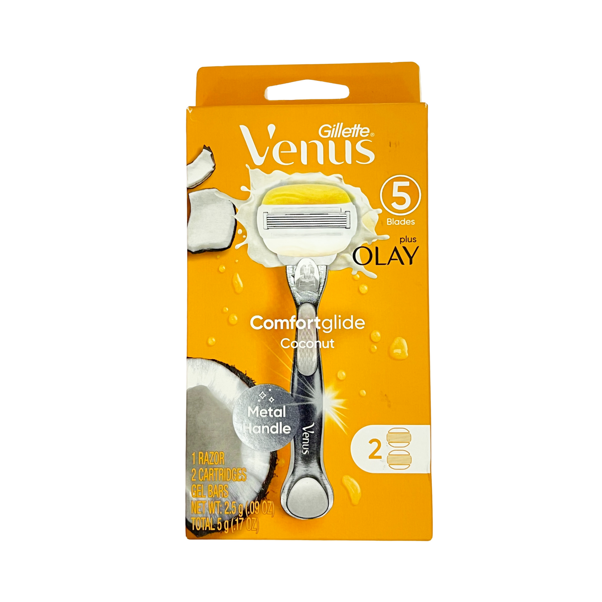 Gillette Venus Comfortglide Coconut 5 Blades 1 Razor 2 Cartridge