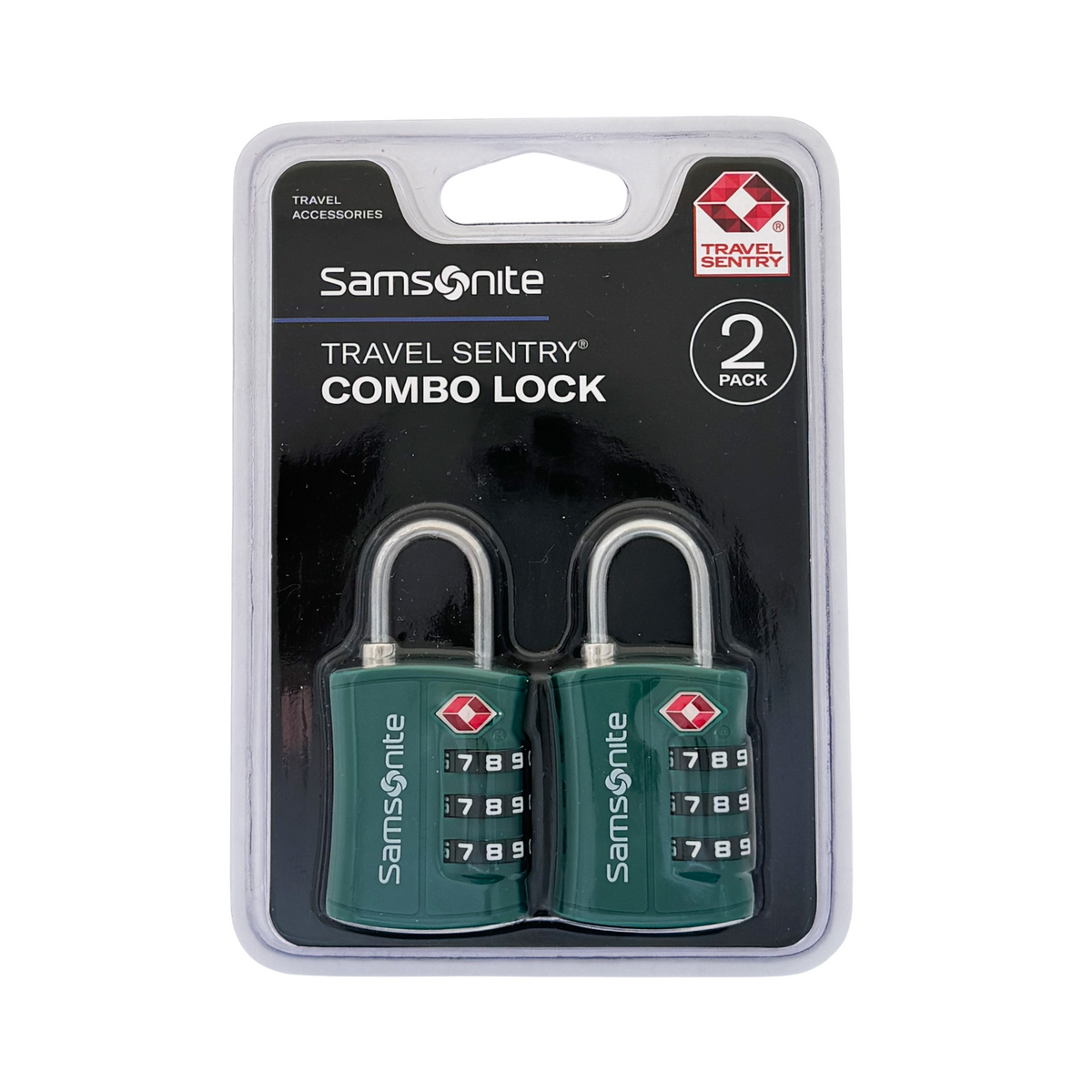 Samsonite 2pk - 3 Dial Combo Lock - Dark Green