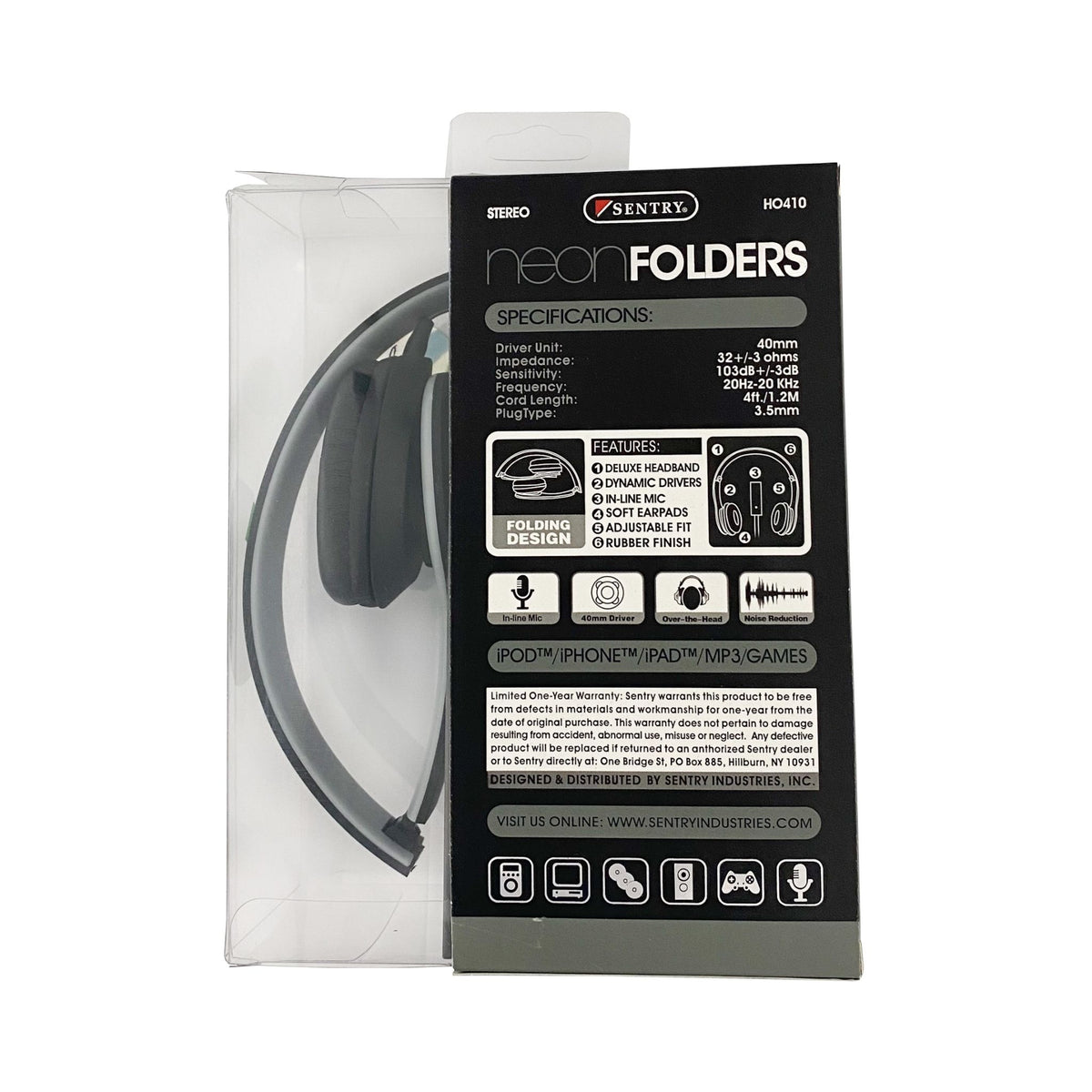 Sentry Neon Folders Headphones