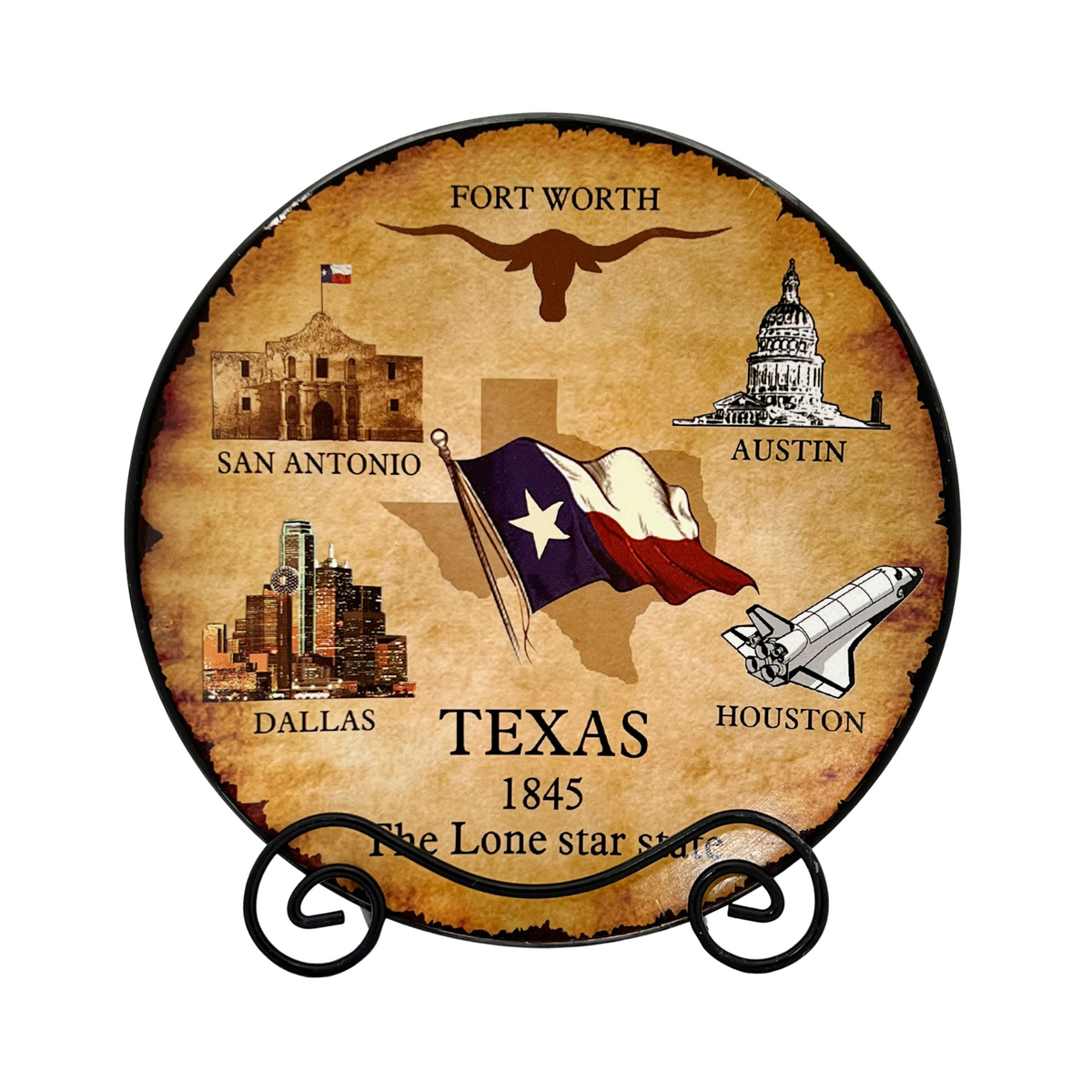 Texas Ceramic Souvenir Plate