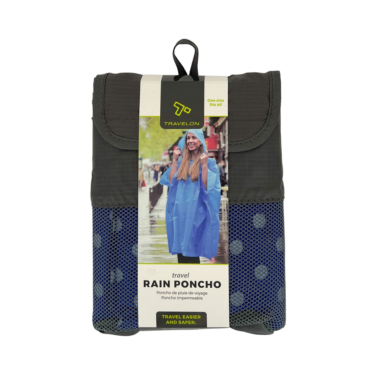 Travelon Travel Rain Poncho - Blue Polka Dot